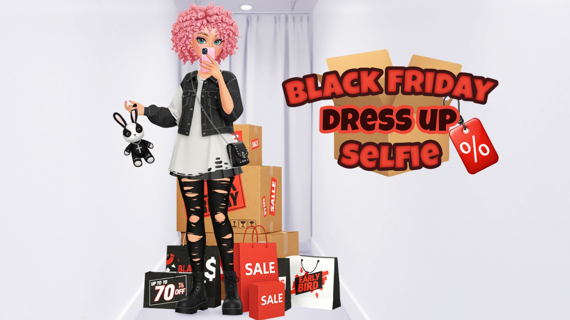 Black Friday Dress Up Selfie 🕹️ Juega en CrazyGames